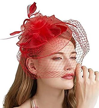 Generic Bibi pour femme - Chapeau de mariage - Clips - Voile - Bandeau - Tea Party - En maille - Pour léglise, Halloween, cocktail, club, RD1, Taille unique