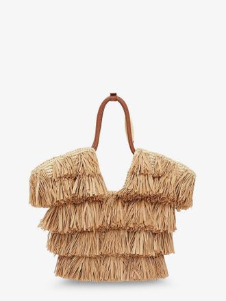 Zimmermann Womens Crossbody Bag Golden Time Beige Raffia Shoulder