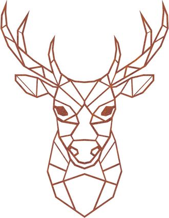 ILLUMINO Metall Rost Wanddeko Wandbild Kunst Geometrischer Hirsch XXL Edelrost Naturrost Garten Deko Skulptur
