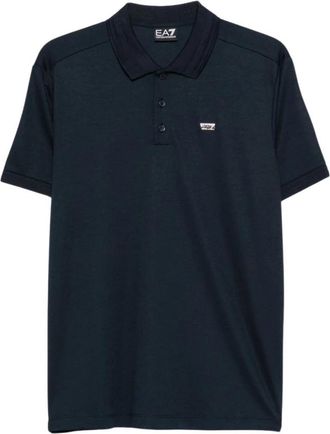 Emporio Armani Polo-Shirt mit Logo-Plakette - - Tops - Herren - Blau - L