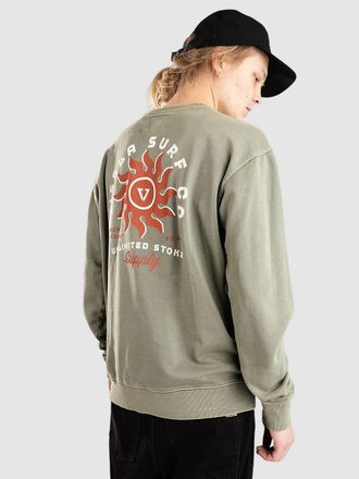 Vissla Spins Crew Fleece Pullover vintage green