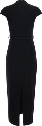 Self Portrait Embellished Wool Crepe Midi Dress - Black