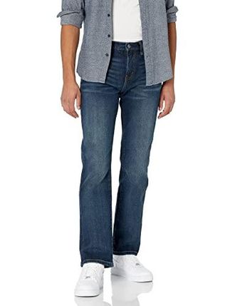 Amazon Essentials Jean bootcut à coupe droite - couleurs abandonnées Homme, Délavé Foncé, 34W / 32L