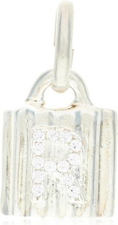 Uno De 50 UNO de 50 Silberbeschichtetes Schloss mit R-Topas-Buchstabe, Einheitsgr&ouml;&szlig;e, Silber, Kein Edelstein