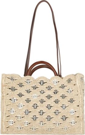 Paco Rabanne Femme, Sacs, Beige, Taille: ONE Size 1969 Raffia Tote