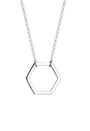 Elli Collier Femme Forme Hexagone - (925/1000) Argent