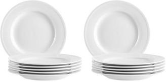 M&auml;ser Serie Arlona, Dessertteller Set f&uuml;r 6 Personen aus hochwertigem Porzellan, kleine Keramik Teller, zeitlos. Elegant, Porzellan, wei&szlig; (Packung mit 2)