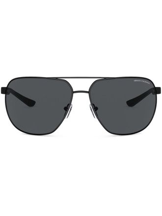 A|X Armani Exchange lunettes de soleil &agrave; monture pilote - Noir
