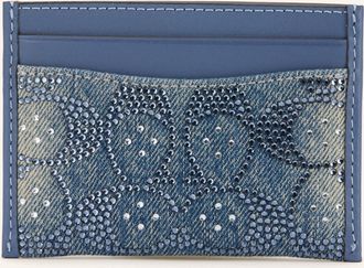 Coach Kartenetui Essential Mit Schmucksteinen blau