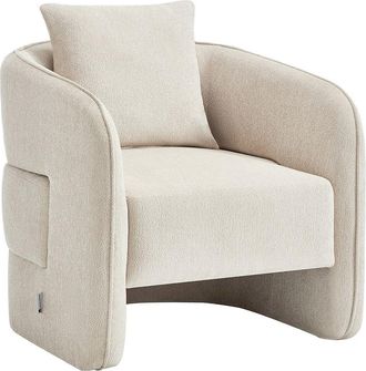 Vente-Unique Fauteuil en Tissu chin&Egrave; Beige LANITO