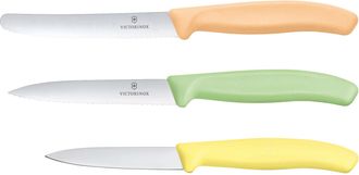 Victorinox by Swiss Army 6.7116.34L2, Swiss Classic, Gemüsemesser-Set, 3-teilig, Extra scharfe Klinge, gerader Schliff, robuster Kunststoff-Griff, Spezielle Farbe/Muster, Made