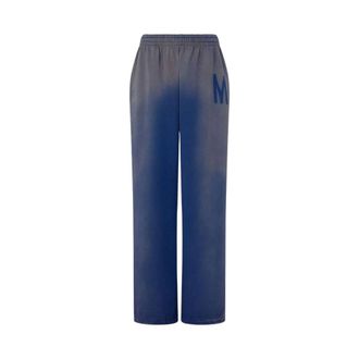 Moschino unisex, Pantalons, Bleu, Taille: XS Pantalon en molleton de coton imprim&eacute;