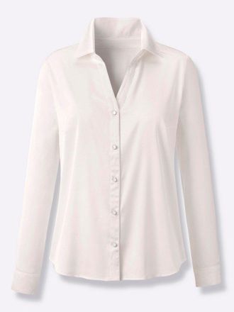 Cr&eacute;ation L Klassische Bluse Satin-Bluse Langarm