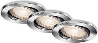 Briloner Briloner Leuchten - LED Einbauleuchten, 3er Set Deckenlampen, LED-Modul schwenkbar, je 5 Watt, je 400 Lumen, 3.000 Kelvin, IP23, Chrom, 86x70mm (DxH),