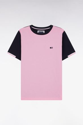 Eden Park T-shirt &Agrave; Manches Courtes En Coton Rose Coupe Droite