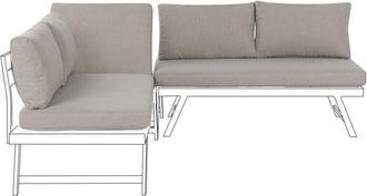 Beliani Lot de 7 Housses de Coussins en Tissu pour Chaise de Jardin R&eacute;sistant &agrave; lEau et aux UV Taupe Coccorino