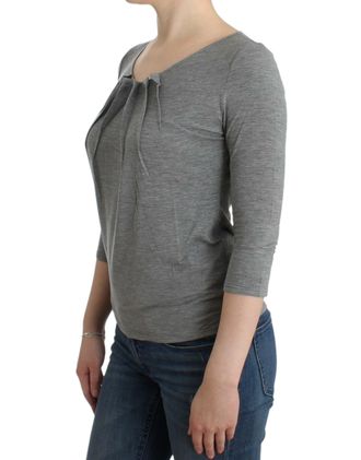 Roberto Cavalli Womens Gray 3-4 Sleeves Jumper Top Modal