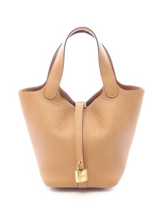 Herm&egrave;s 2022 Clemence Picotin Lock Handtasche 18cm - Braun