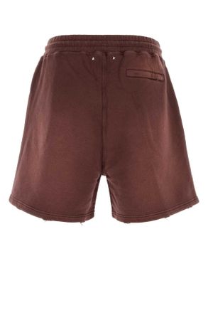 Golden Goose Mens Burgundy Cotton Bermuda Shorts Windsorwine Exterior