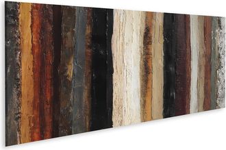 Islandburner Leinwandbild Farbige Holzbalken Textur Kunstwerk Vertikal Komposition - Leinwand 120x40cm - Panorama