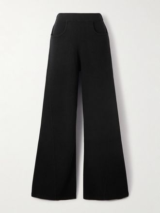 Allude Pantalon Large En Laine Et Cachemire Mélangés - Noir