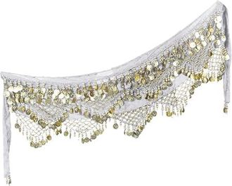 Generic Ceinture Danse Orientale Femme, &Eacute;charpes de Hanche de Danse du Ventre Fille Foulard Belly Dance Foulard &agrave; Sequins Dor&eacute; &Eacute;charpe D&eacute;guisement Mousseline 