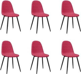vidaXL Vidaxl - Chaises &agrave; manger lot de 6 rouge bordeaux velours