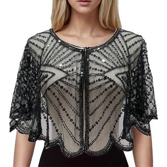 Generic Ch&acirc;le en dentelle pour femme, robe formelle ch&acirc;le | Robe de soir&eacute;e capelet en dentelle pour costume, cosplay, rendez-vous, bal masqu&eacute;, bal, mariage, e