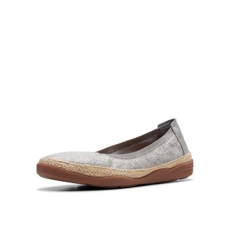 Clarks Damen Elaina Rae Ballerinas, Zinn-Metallic-Textil, 39.5 EU