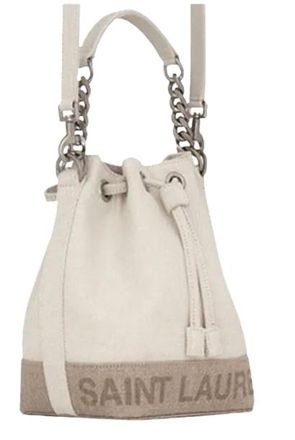 Saint Laurent Mini Canvas Rive Gauche Mini Bucket Bag
