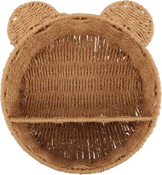 TOPBATHY Rattan Wandregal Geflochtenes Aufbewahrungsregal Wandbehang Wohnzimmer Schlafzimmer Badezimmer Organizer Natürlicher Stil