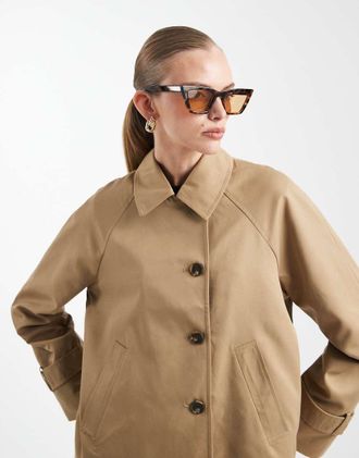 Vero Moda Veste boutonn&eacute;e asym&eacute;trique - Beige-Neutre