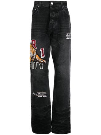 Amiri jean droit Varsity Tiger - Noir