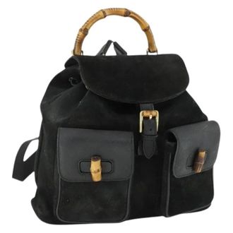 Gucci Pre-owned Wildleder Rucksack - - Pre-owned - Damen - Schwarzk - ONE SIZE