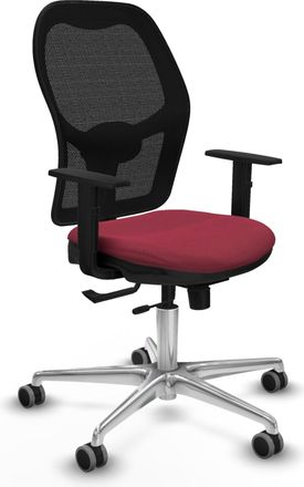 Piqueras y Crespo Jorquera Stuhl mit Lendenverstellung mit 1D-Armlehnen, ausgestattet mit Syncro/Traslack und injiziertem Schaum. Mit Rollen von 65 mm, Parkett, Schwarz