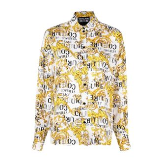 Versace Jeans Couture Wei&szlig;es Langarm-Viskosehemd - - Blouses & Shirts - Damen - Mehrfarbig - M