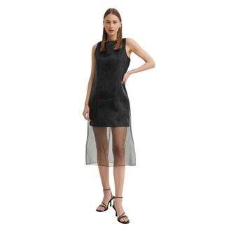 Theory Overlay Midi Dress - - Dresses - Damen - Schwarzk - XS