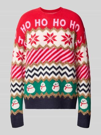 Christian Berg Strickpullover im Allover-Look mit Rundhalsausschnitt