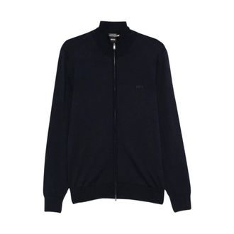 HUGO BOSS Rei&szlig;verschluss-Strickjacke - - Knitwear - Herren - Blau - XL