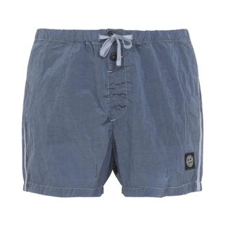 Stone Island Homme, Maillots de bain, Bleu, Taille: S Striped Drawstring Shorts