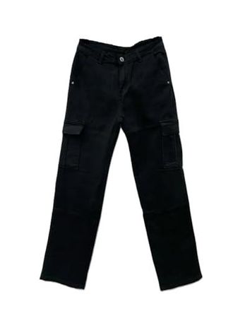 JOPHY & CO. Pantalon cargo pour femme taille haute avec poches lat&eacute;rales - Style d&eacute;contract&eacute; utilitaire, coupe confortable (cod. 8045), 8045 Noir, XL