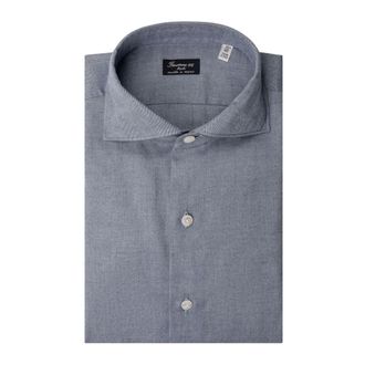 Finamore Homme, Chemises, Bleu, Taille: 2XL Formal Chemises