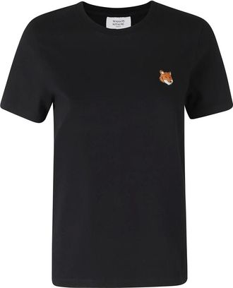 Maison Kitsun&eacute; Femme, Tops, Noir, Taille: 40 FR Fox Head Regular T-Shirt