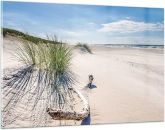 Arttor Wandbilder Dekoration Wohnzimmer Mrzezyno Strand Meer Bilder auf Glas 120x80cm Glasbild Schlafzimmer Küche Deko Wand Kunstdruck Art Groß XXL Wanddeko 