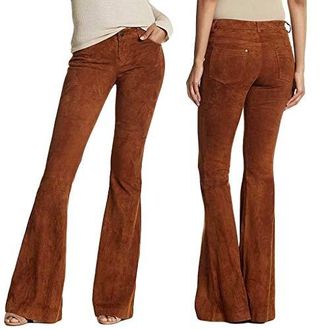 Generic Pantalon &eacute;vas&eacute; en lin pour femme - Pantalon de d&eacute;tente &agrave; taille &eacute;lastique - Pantalon d&eacute;t&eacute; l&eacute;ger avec poches - Pantalon de travail formel, marron, XXL
