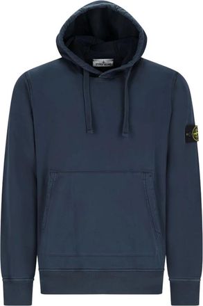 Stone Island Homme, Sweatshirts et sweats &agrave; capuche, Bleu, Taille: XL Sweat &agrave; capuche zipp&eacute; avec badge logo