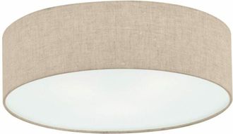 Fischer Deckenleuchte thor rund mit Lampenschirm Leinen Beige, &oslash; 40cm