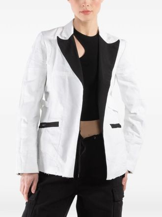 Greg Lauren painter ollie contrast-trim jacket - Blanc