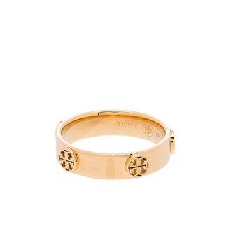 Tory Burch Femme, Accessoires, Jaune, Taille: 46 MM Bague Logo T en Relief S&eacute;rif