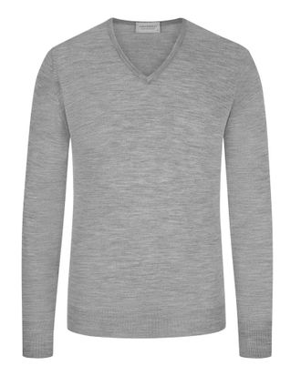 John Smedley Pullover aus reiner Schurwolle, V-Neck in
